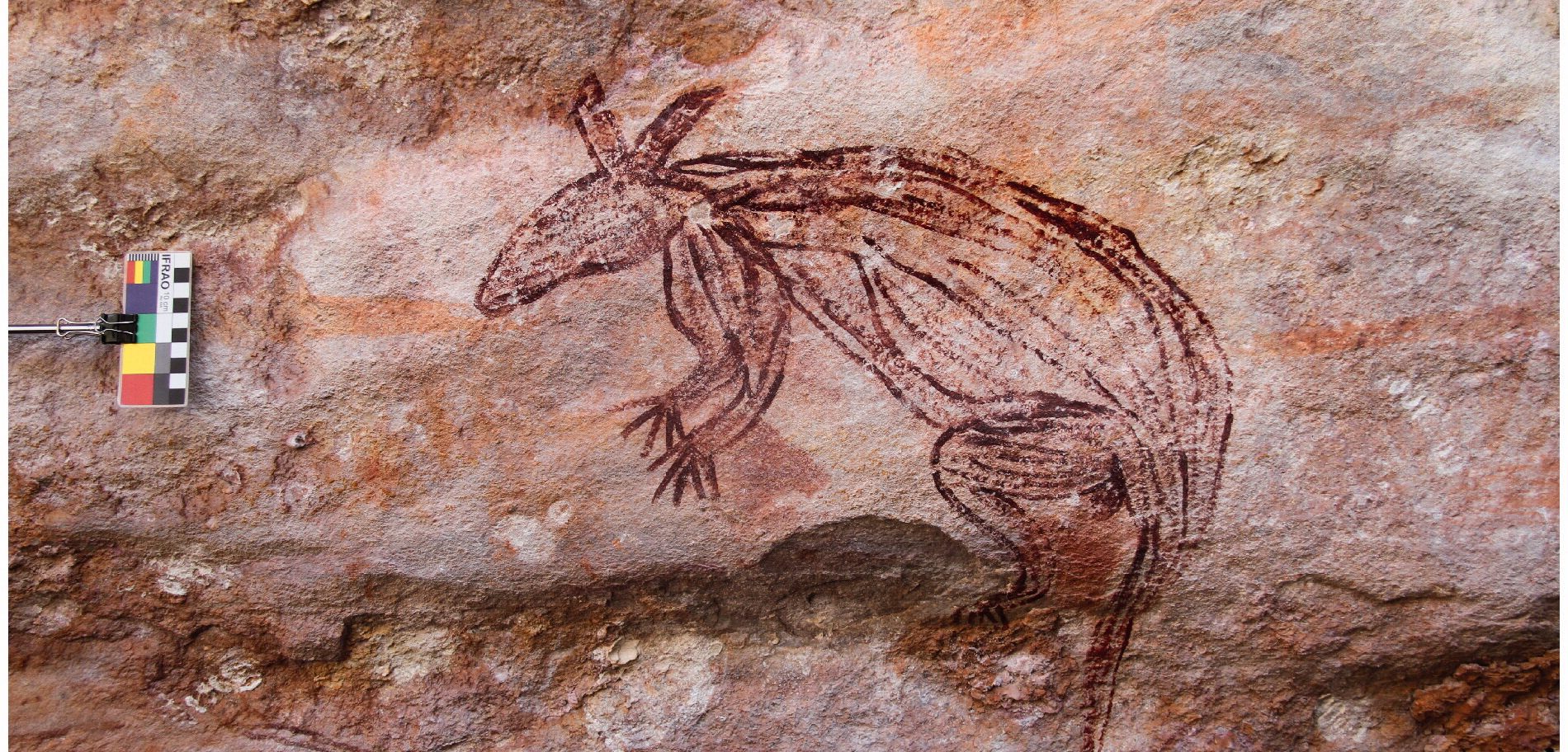 Un nou stil de artă rupestră, care arată oamenii și natura trăind în ...