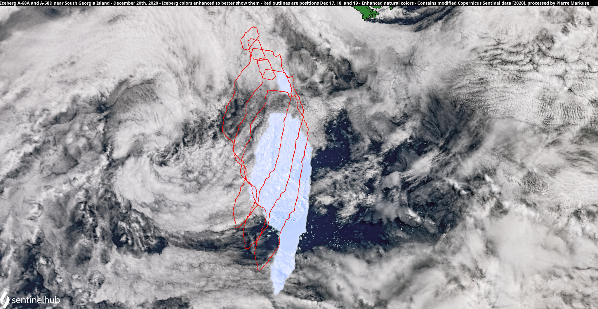 O bucată s-a desprins din A68a, cel mai mare aisberg din lume, înainte ...